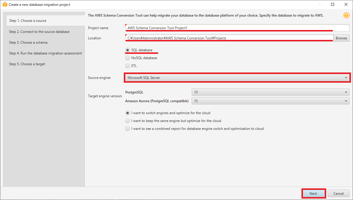 MS SQL Server から Babelfish へデータを移行
